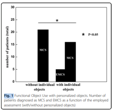 中比意识障碍研究合作项目成果系列 个性化物品可优化CRS-R量表中功能性对象使用评估中对EMCS的诊断-千蝶医学-意识障碍基地